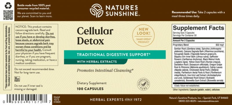 Natures's Sunshine Cellular Detox (Formerly All Cell Detox) 100 ...