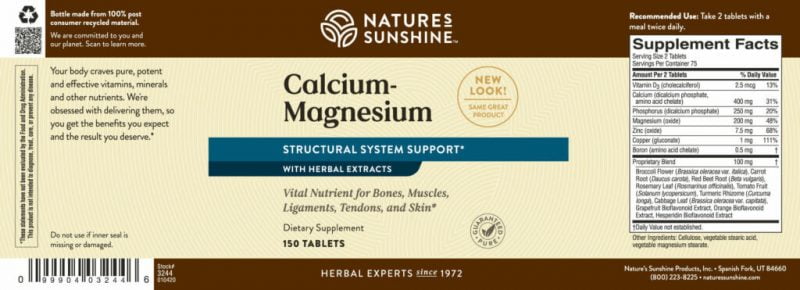 Natures's Sunshine Calcium-Magnesium (SynerPro) 150 tablets (Stock: 3244)