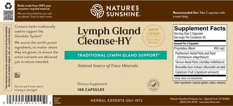 Natures's Sunshine Lymph Gland Cleanse-HY (DISCONTINUED) 100 Capsules ...