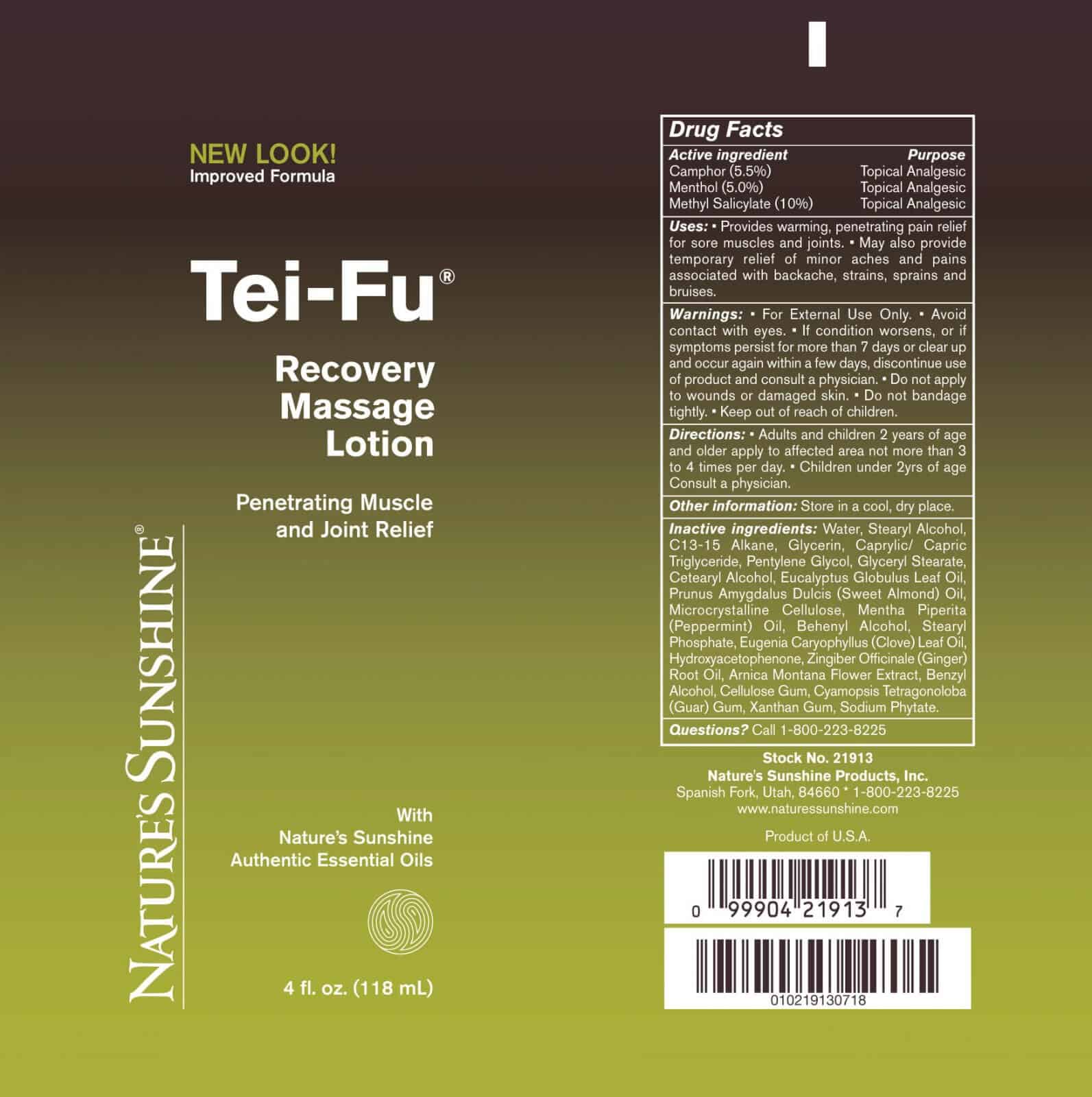 Tei-Fu Massage Lotion by Nature's Sunshine - Caring Sunshine